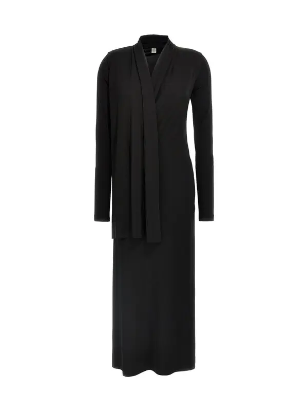 TOTEME Overlapped Jersey' Dress - Black