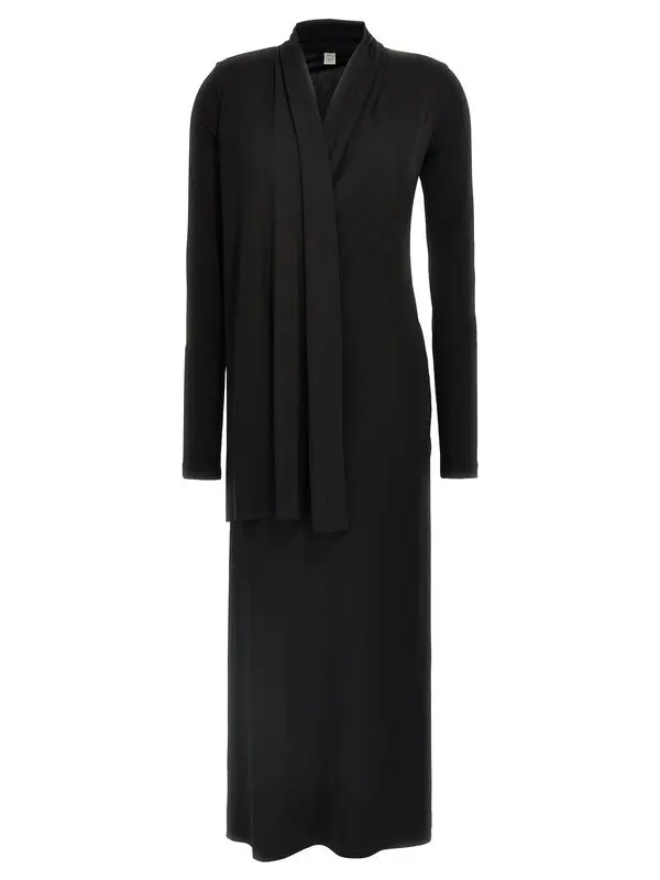 TOTEME Overlapped Jersey Dress - Black