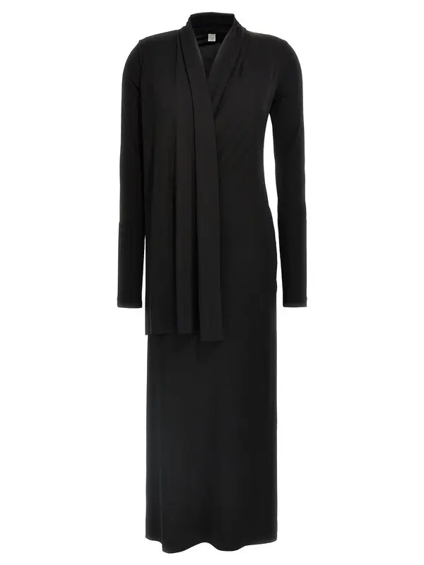 TOTEME Overlapped Jersey Dress - Black