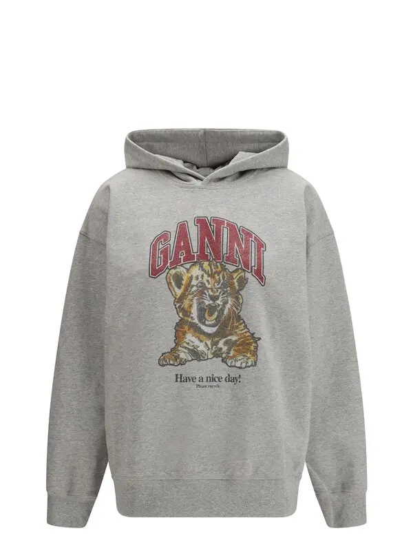 GANNI Tiger Hoodie - Gray