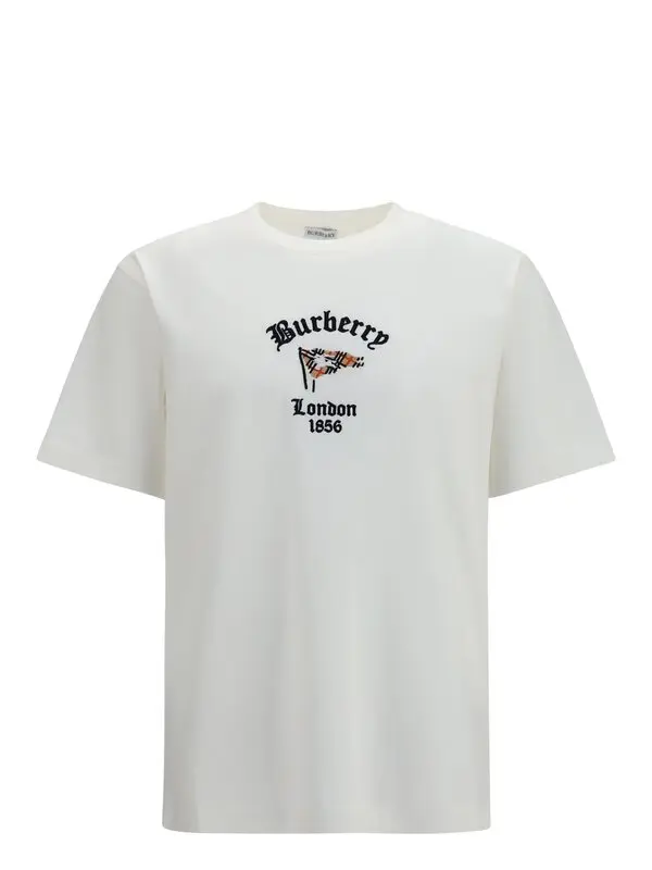 Burberry Check Cotton T-shirt - White
