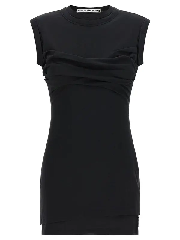 Alexander Wang Twisted Bust Layered Dress - Black
