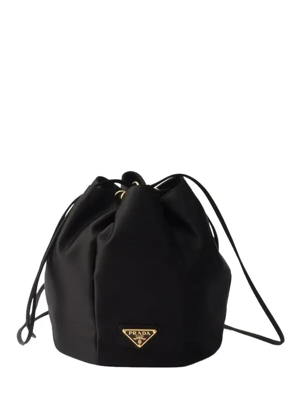 Prada Mini Satin Bucket Bag - Black
