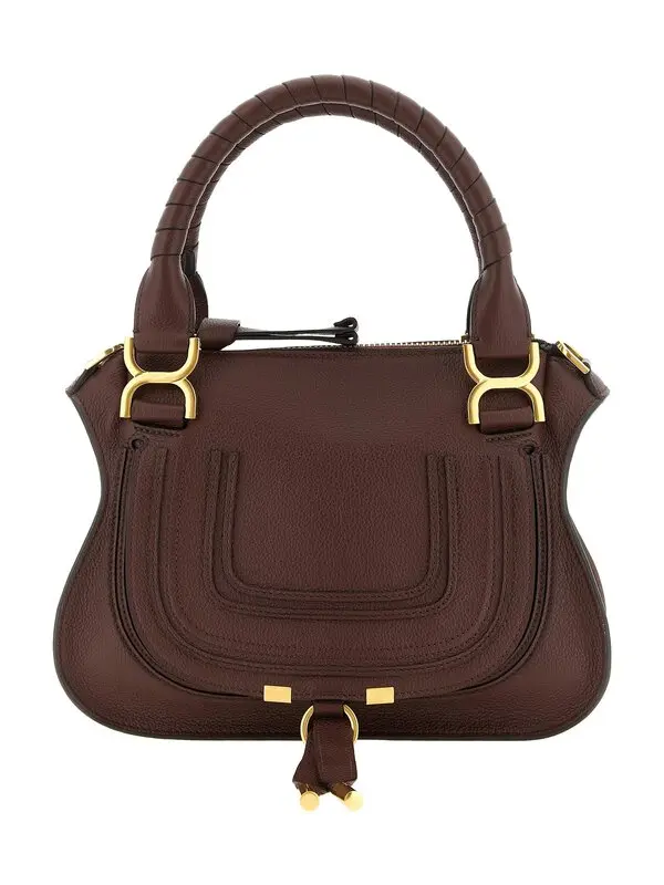 Chloé Marcie Bag With Saddle Stitching - Brown