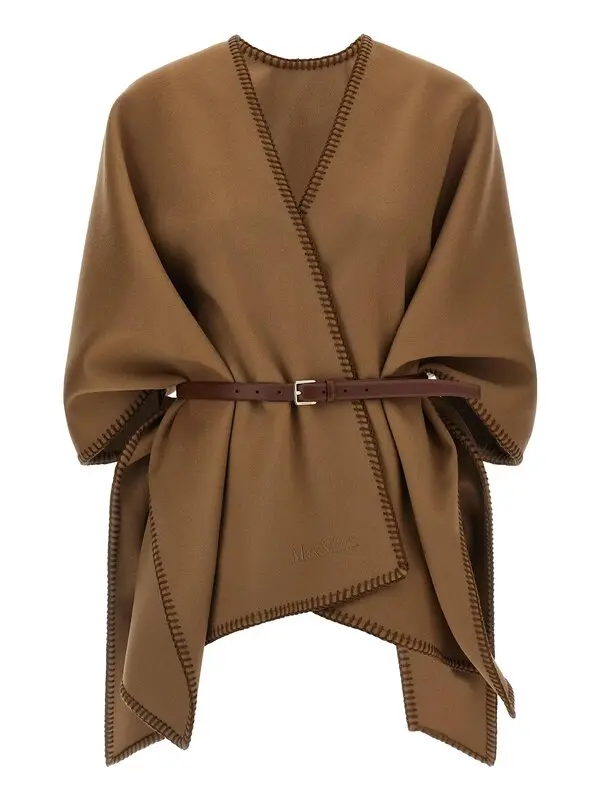 Max Mara Mxacolomba Wool Cape - Cream