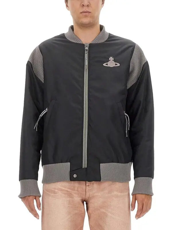 VIVIENNE WESTWOOD Logo Bomber Jacket - Black