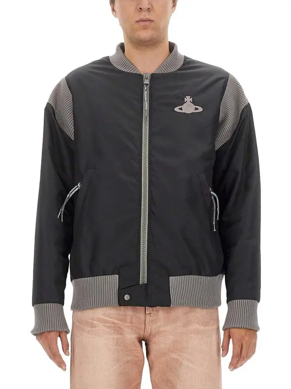 VIVIENNE WESTWOOD Logo Bomber Jacket - Black