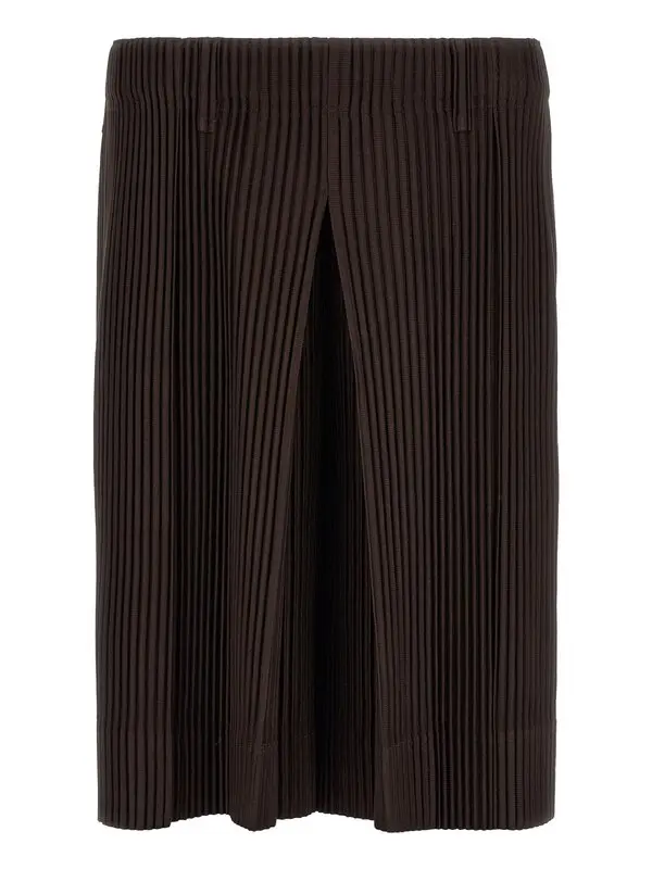 Issey Miyake Tailored Pleats 2' Bermuda Shorts - Brown