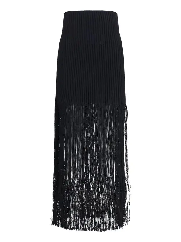 Alaïa Fringe Pencil Skirt - Black