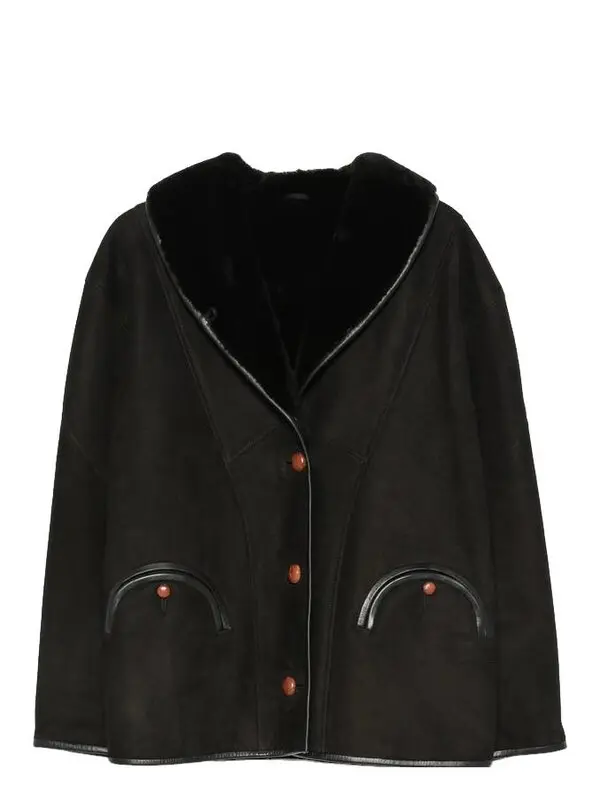 BLAZÉ MILANO Shearling Collar Jacket - Black