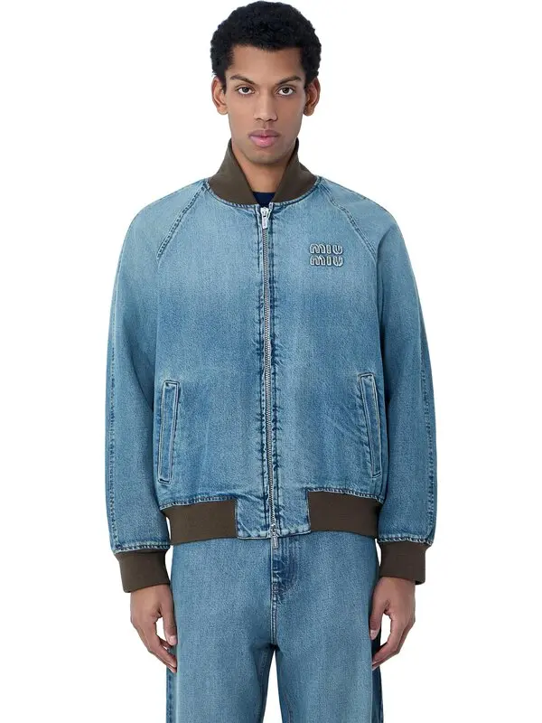 Miu Miu Denim Blouson Jacket - Blue