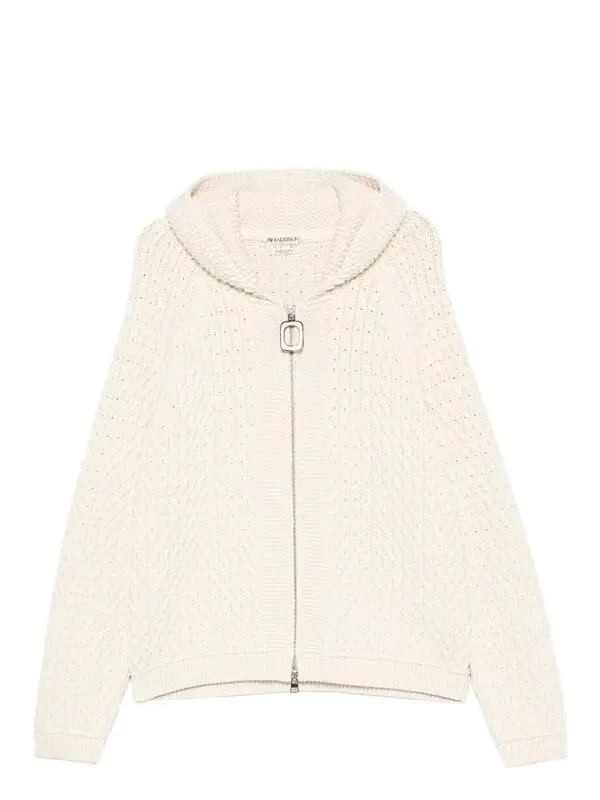 JW Anderson Cable Knit Shawl Collar Cardigan - White