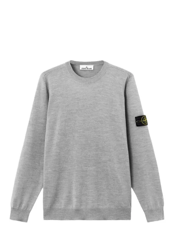 Stone Island Wool Sweater With Side Logo Patch - Multicolor