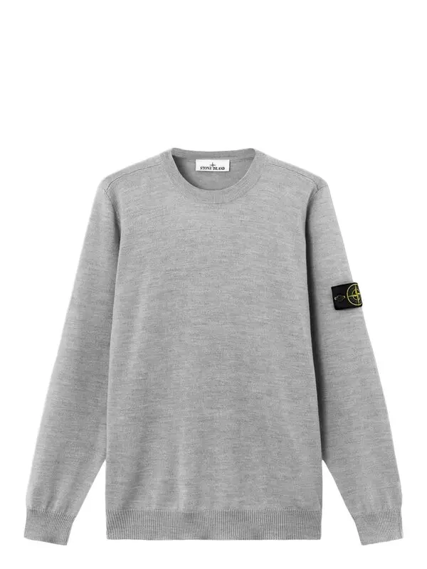 Stone Island Wool Sweater With Side Logo Patch - Multicolor