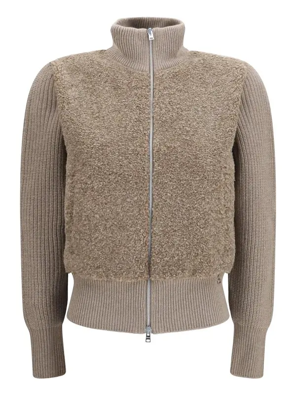 Herno Ribbed Pure Wool Cardigan - Cream