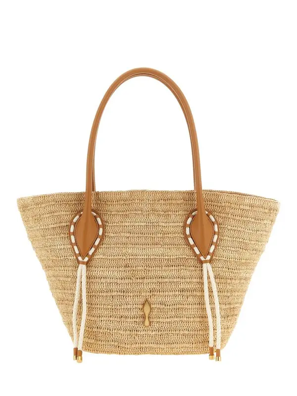 CHRISTIAN LOUBOUTIN Venus Basket Large Shopping Bag - Cream