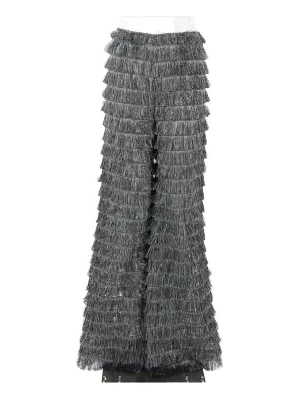 Alberta Ferretti Fringed Trousers - Gray