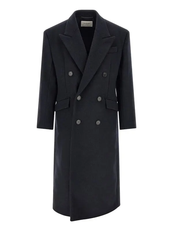 Saint Laurent Double-breasted Coat - Blue