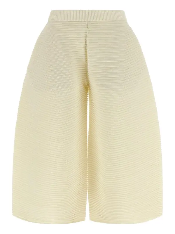 Issey Miyake Corrugated Knit Pants - White