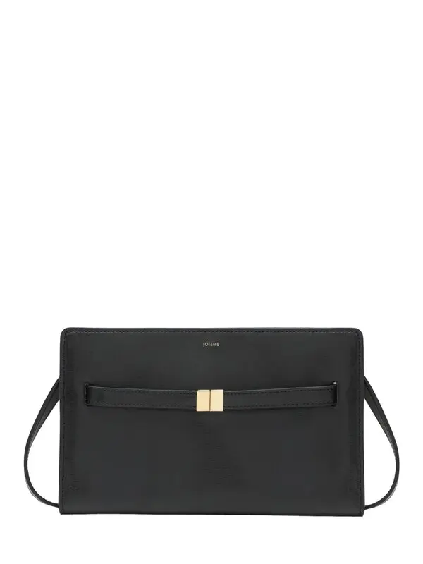 TOTEME Crossbody Bag With Belt Detail In Pebbled Leather - Black