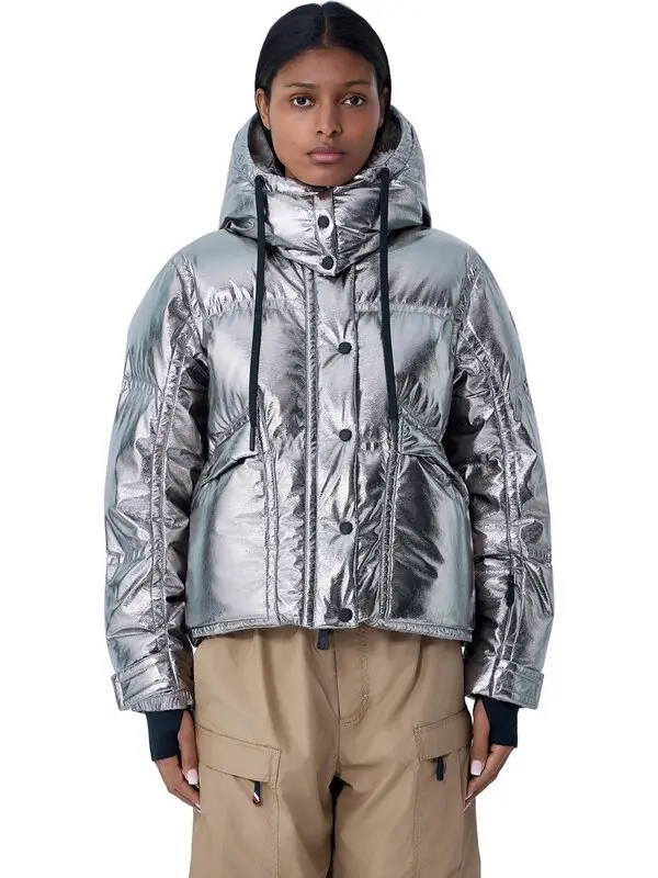 Moncler Celaque Short Down Jacket - Silver
