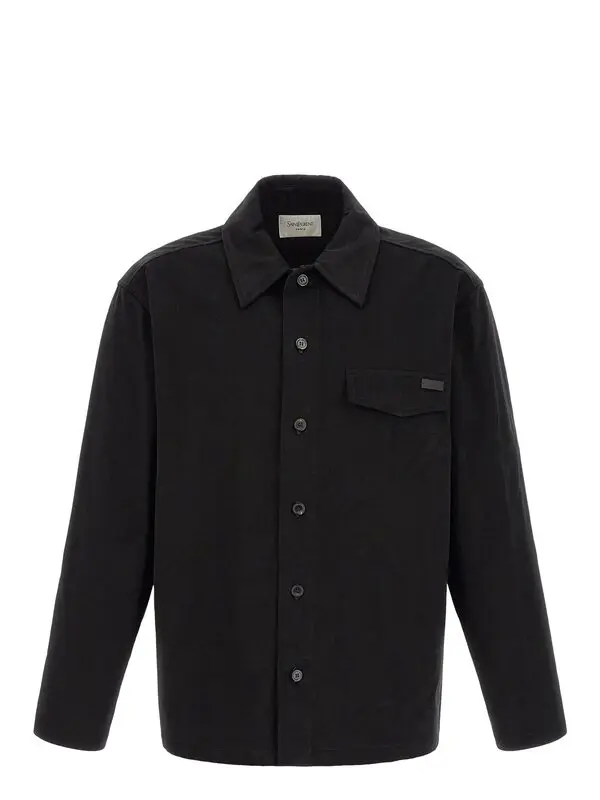 Saint Laurent Cotton Overshirt - Black