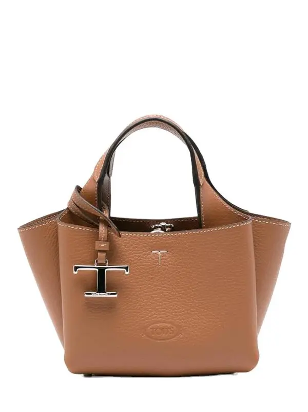 TOD'S Calf Leather Tote Bag - Brown