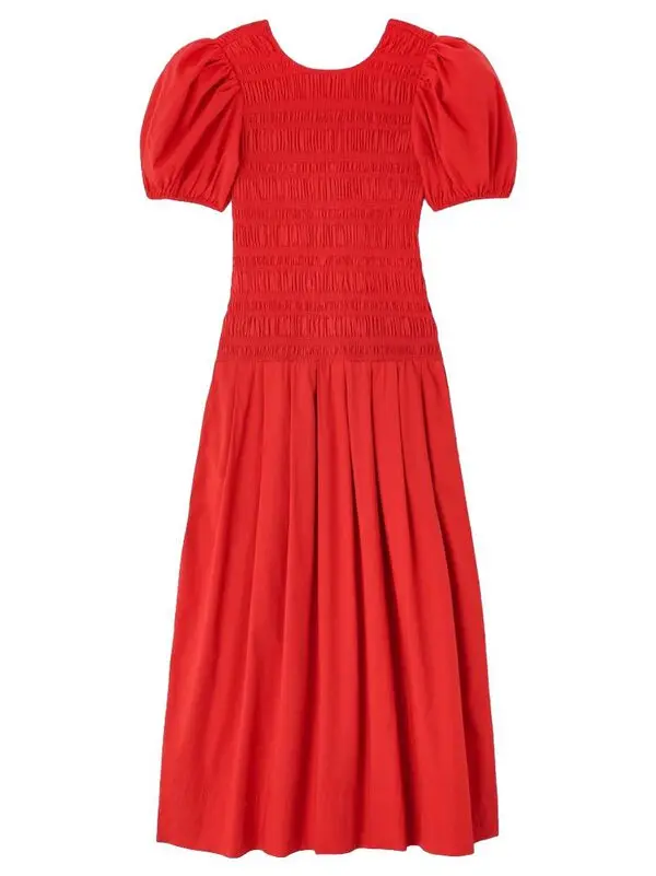 GANNI Organic Cotton Midi Dress - Multicolor