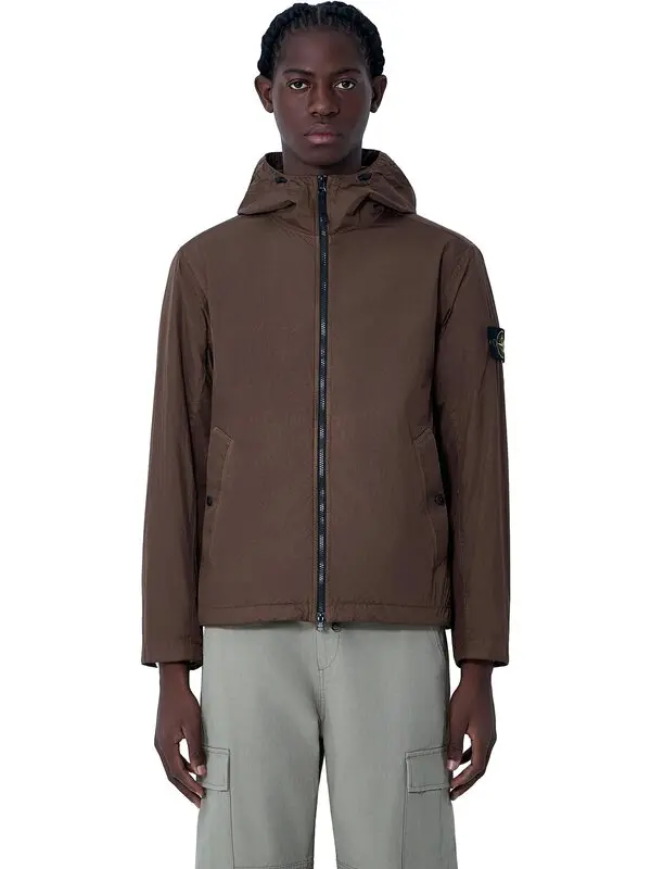 Stone Island Logo Patch Jacket - Brown