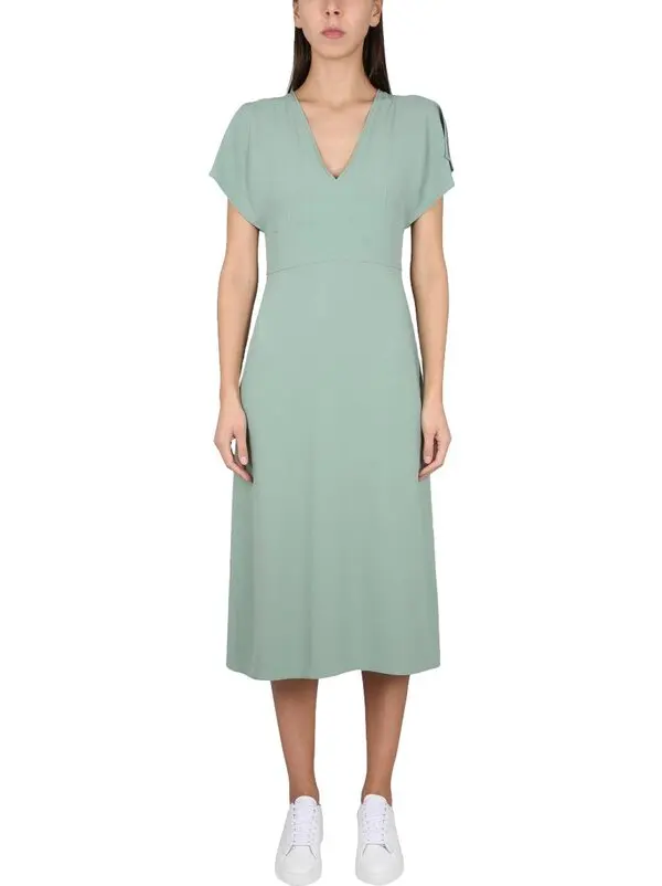 BOSS V-neck Midi Dress - Green