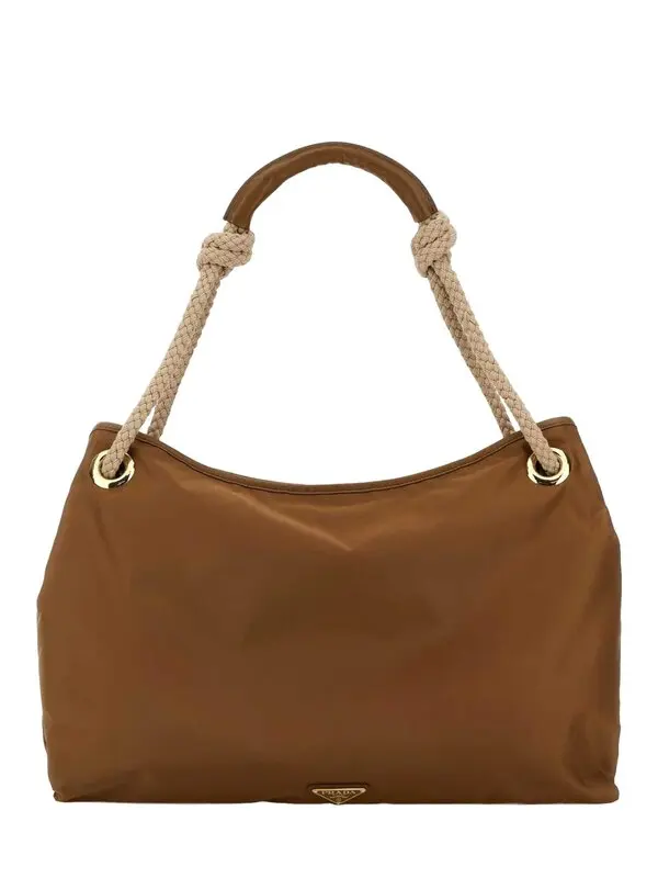Prada Caramel Fabric Shopping Bag - Brown