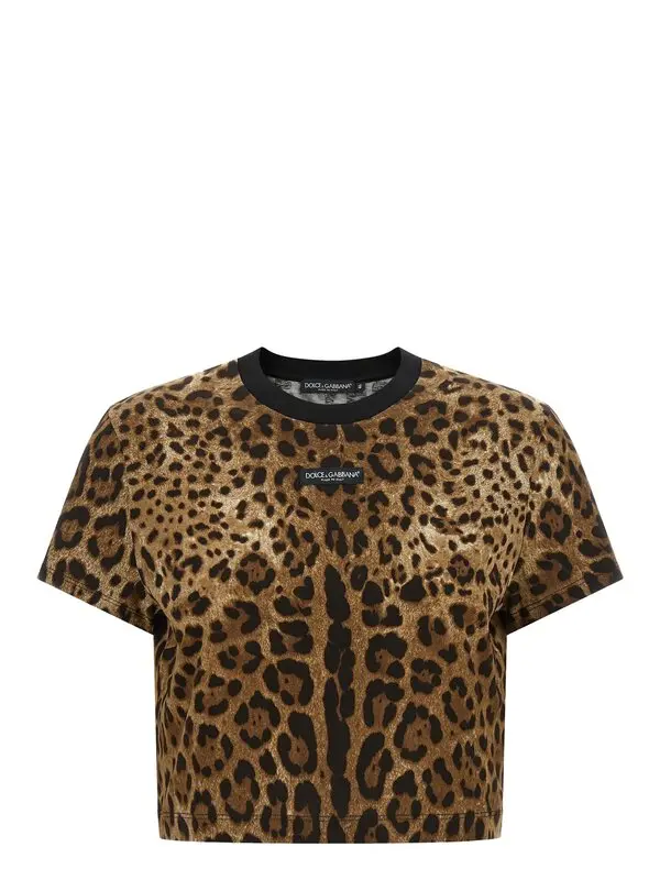 Dolce & Gabbana Leo Cropped T-shirt - Brown