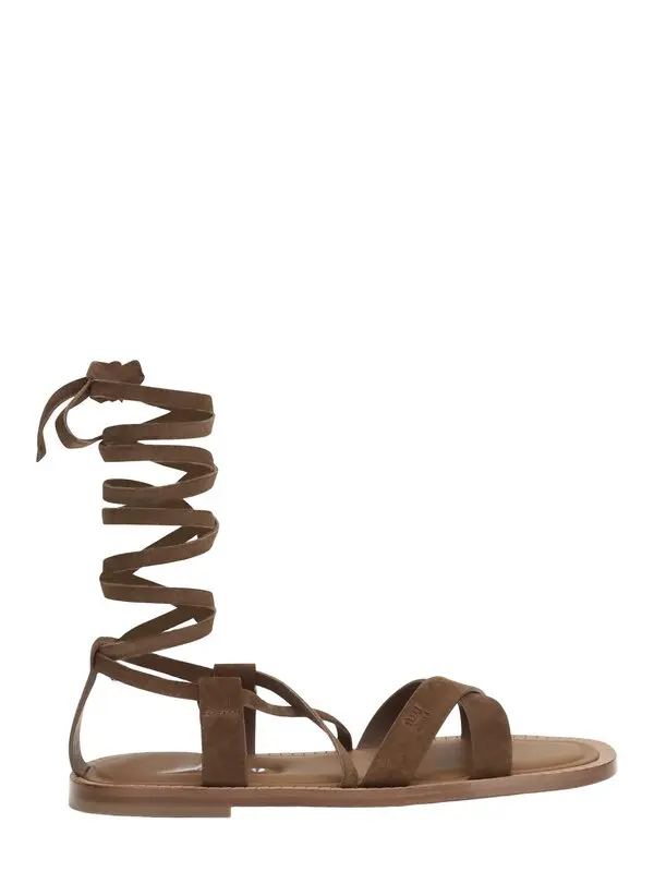 Miu Miu Gladiator Leather Sandals - Brown