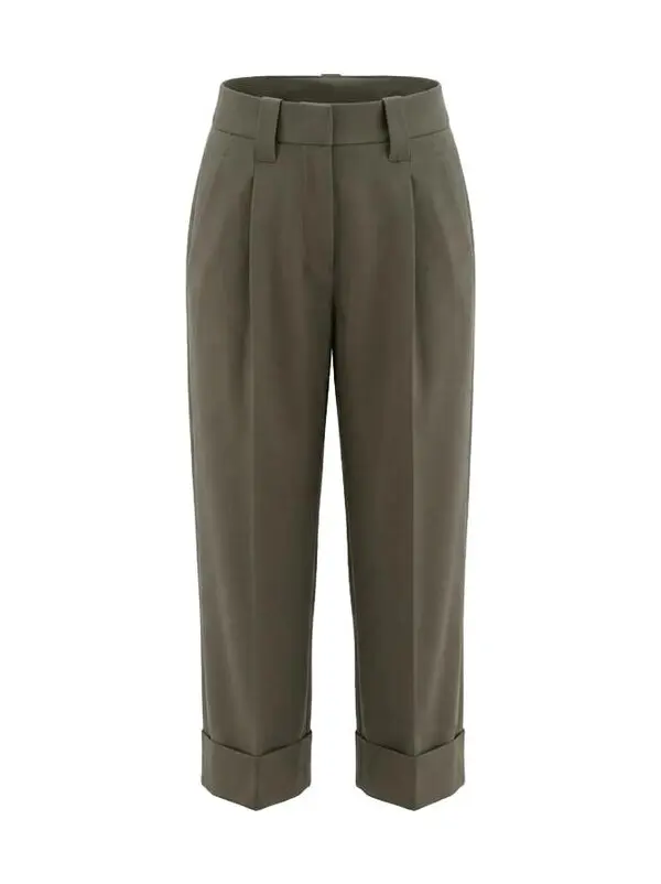 Brunello Cucinelli Trousers Tailored Trousers - Green
