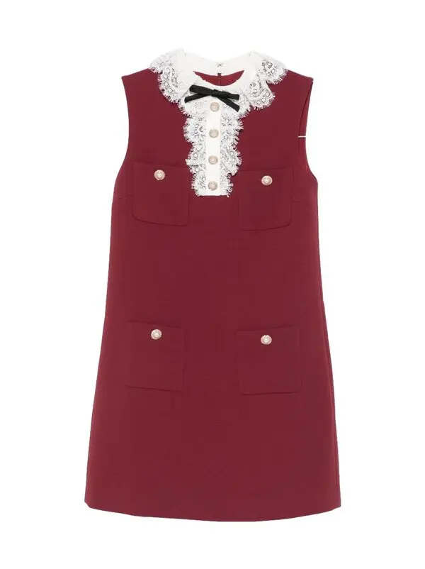 SELF-PORTRAIT Lace Collar Mini Dress - Multicolor