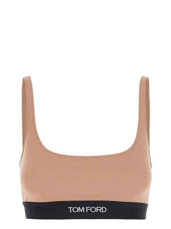 TOM FORD Tech Fabric Square Neck Top - Cream