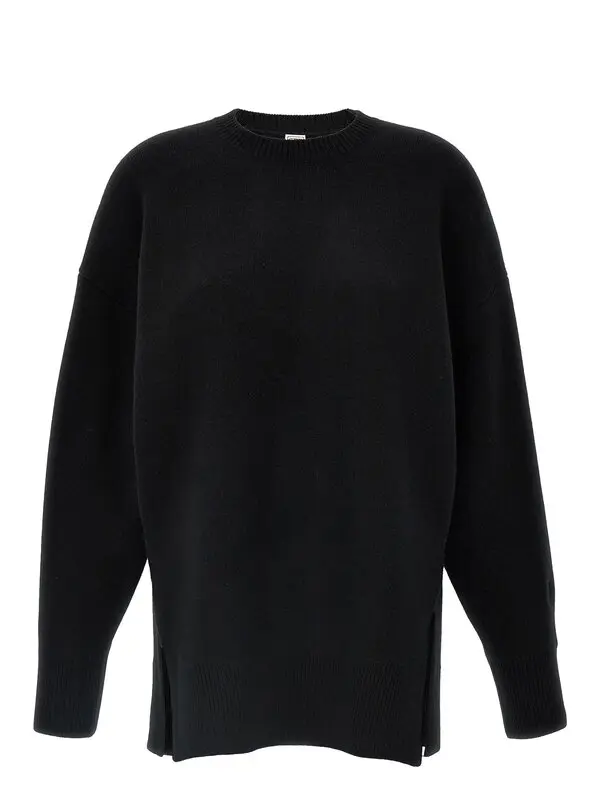 TOTEME Double-knit Wool And Cashmere Blend Sweater - Black