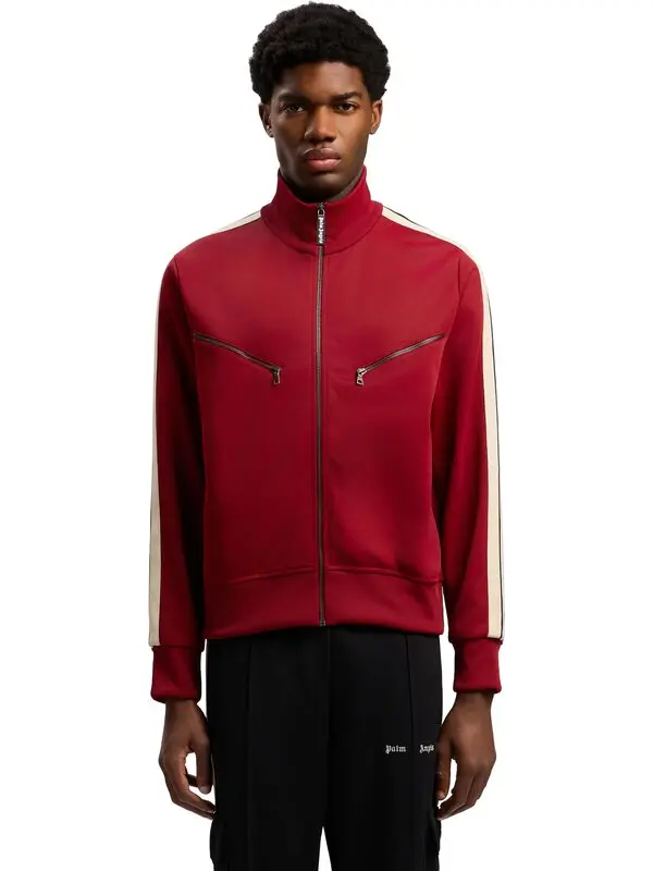 Palm Angels Curved Logo Zip-up Track Jacket - Red