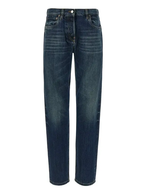 Prada Selvage Denim Trompe L'oeil Heart Jeans - Blue