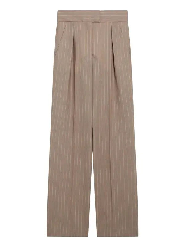 Valentino Garavani Pinstripe Wool Trousers - Cream