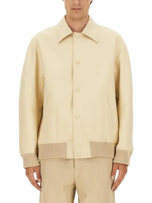 LANVIN Buttoned Oversize Fit Cotton Jacket - Cream
