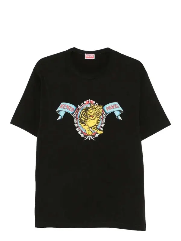 Kenzo Leaping Tiger Print T-shirt - Black
