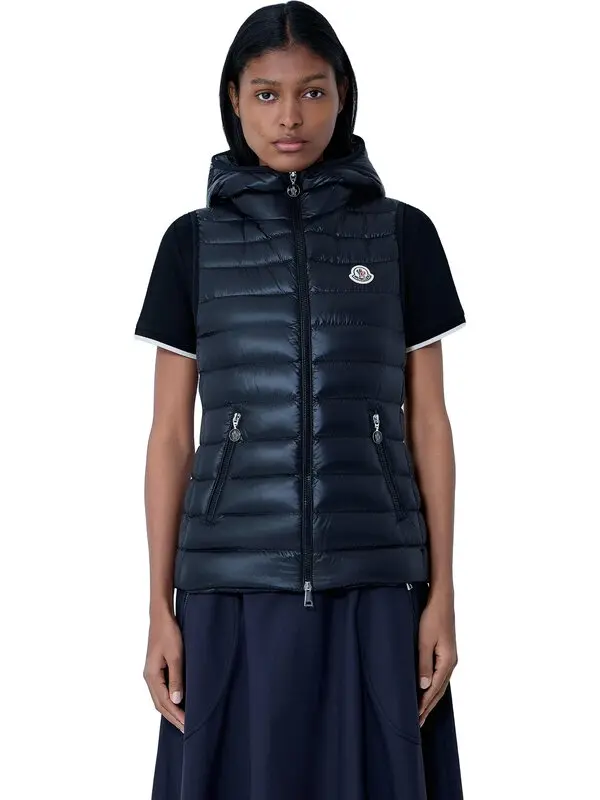 Moncler Glygos Short Down Vest - Black