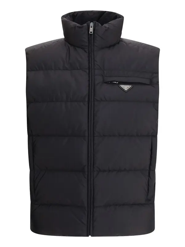 Prada Re-nylon Down Vest - Black