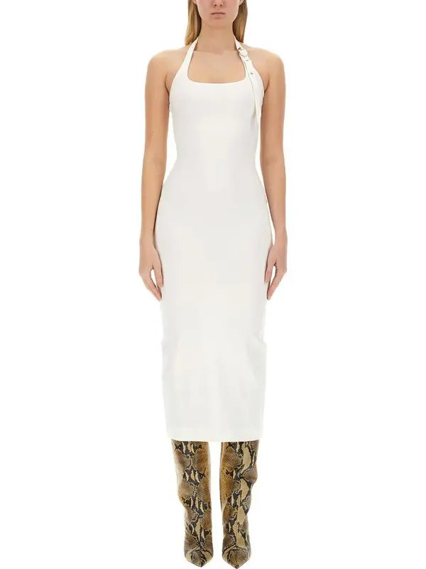 Attico Halterneck Midi Dress - White