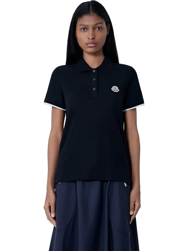 Moncler Logo Motif Polo Shirt - Black