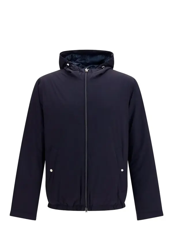 Herno Hooded Zip Jacket - Blue