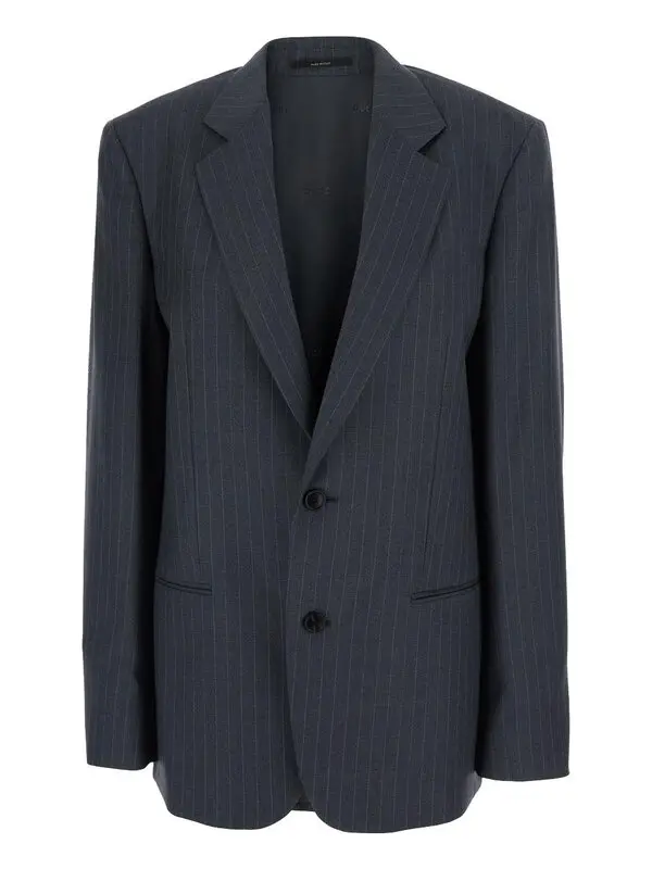 Gucci Grey Single-breasted Jacket With Notched Revers And Pinstripe Motif In Wool For - Multicolor
