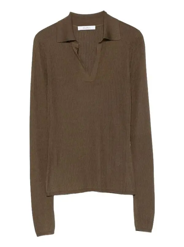 Max Mara Ribbed Knit Silk-cashmere Pullover - Brown
