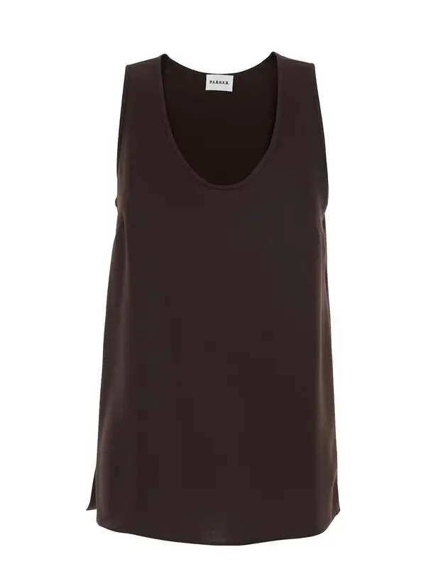 P.a.r.o.s.h Sleeveless Tech Fabric Top - Brown